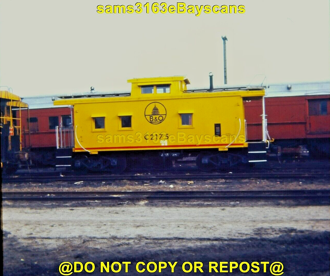 ORIGINAL SLIDE BALTIMORE & OHIO RR C 2175 CABOOSE TOLEDO OHIO 1971 ...