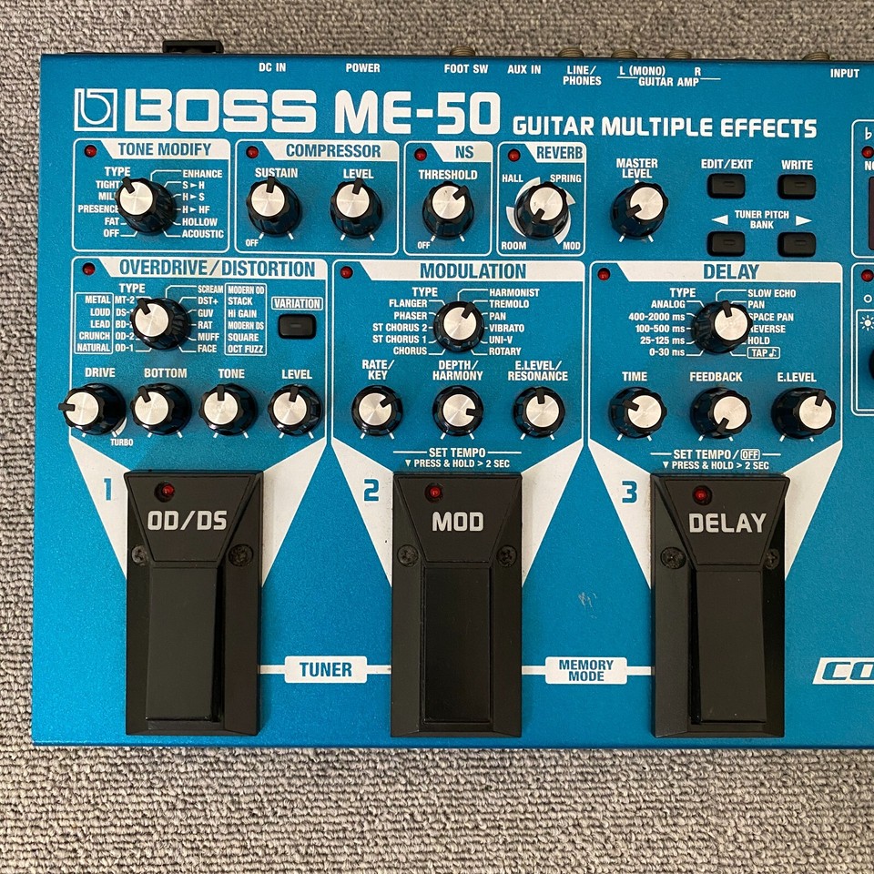 Boss ME-50 Guitar Effects Pedal Multi-Effects Unit Pedal Used W/Adapter ...