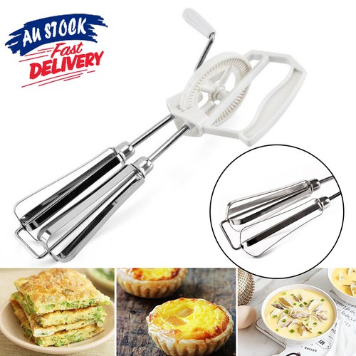 Stainless Steel Cooking Tool New Egg Beater Hand Egg Whish Mixer Rotary ...