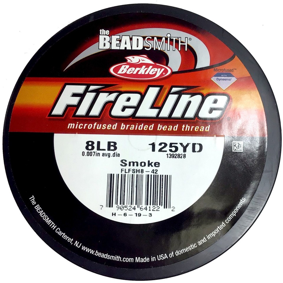 FireLine Beading Thread 8LB Crystal Smoke Black Beadsmith 15YD 50 125 ...