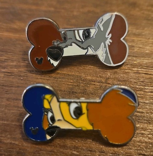 Disneyworld Lady And The Tramp Hidden Mickey Pin Set Of 2 Pins | eBay