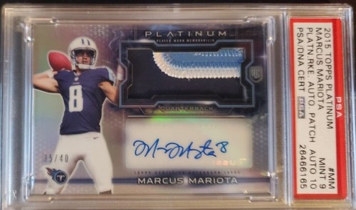 2015 Topps Platinum Rookie Auto Patch- Marcus Mariota- # PRAP-MM- PSA 9 ...