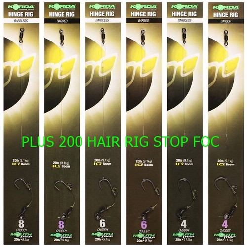 5 Korda Hinge Stiff Rig Carp Rigs Korda Ready Tied Hair rigs PLUS 200 ...