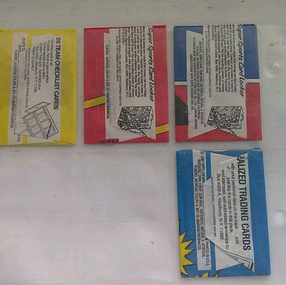 22 Different Topps BASEBALL Wrappers 1977 To 1990 | eBay