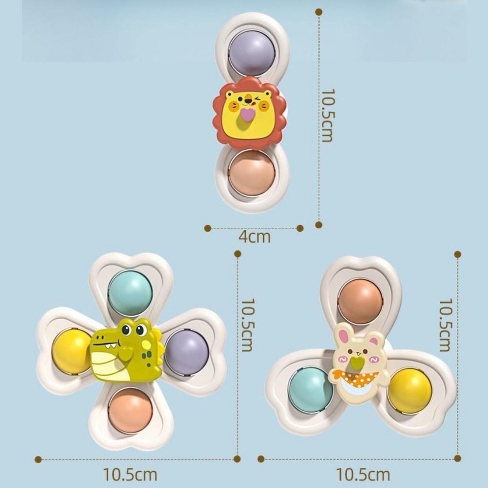 3pcs/set Lion Suction Cups Spinning Toys Rotating Rattle Bath Toys ...