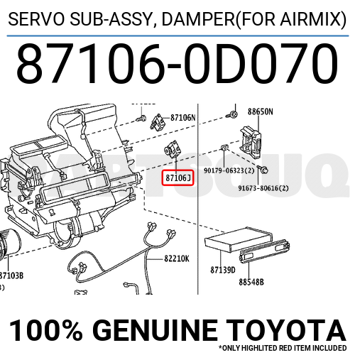 871060D070 Genuine Toyota SERVO SUB-ASSY, DAMPER(FOR AIRMIX) 87106 ...
