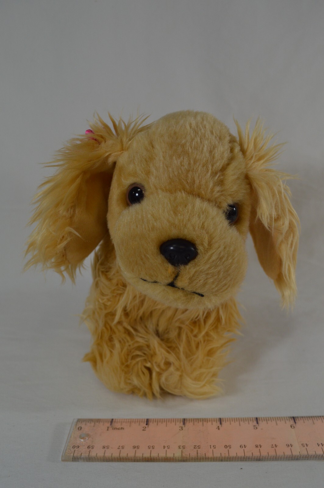 Battat Cocker Spaniel Plush Dog 10: long Stuffed Puppy Tan Pink Ear Bow ...