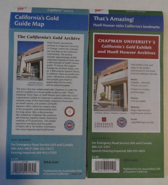 Huell Howser California's Gold Special Edition Guide Map Road Trip AAA ...