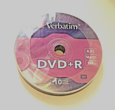 VERBATIM BLANK DISKS 16x DVD+R 120 MIN 4.7 GB 10 PACK NEW | eBay