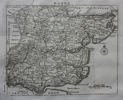 Pre-1900 - England Displayed Antique County Map 1769