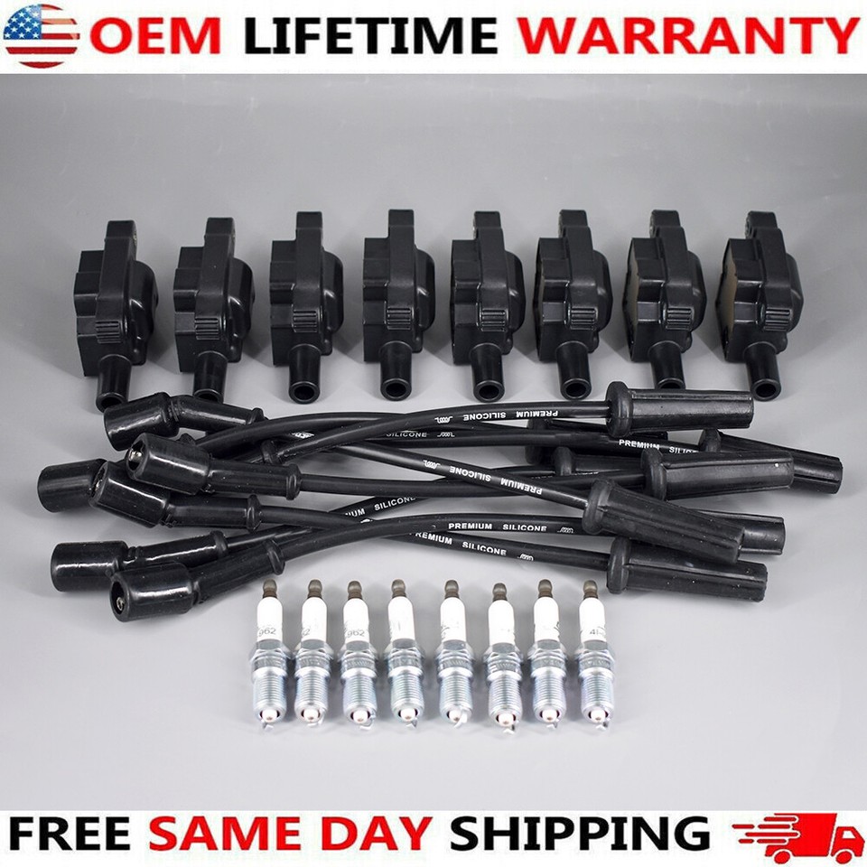 OEM 8 Set UF413 Ignition Coil + 41-110 Spark Plug + 9748UU Wire For 5 ...