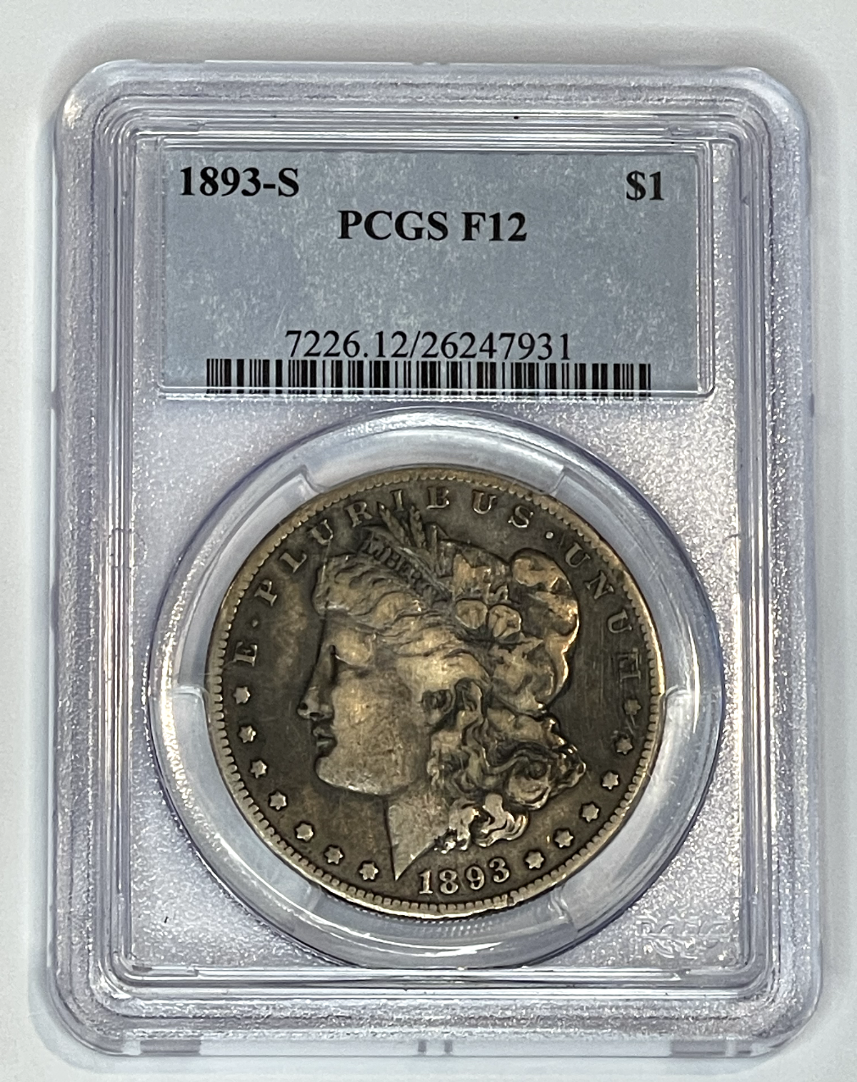 1893-S Morgan Silver Dollar $1 PCGS F12 Key Date Nice Original! Only ...