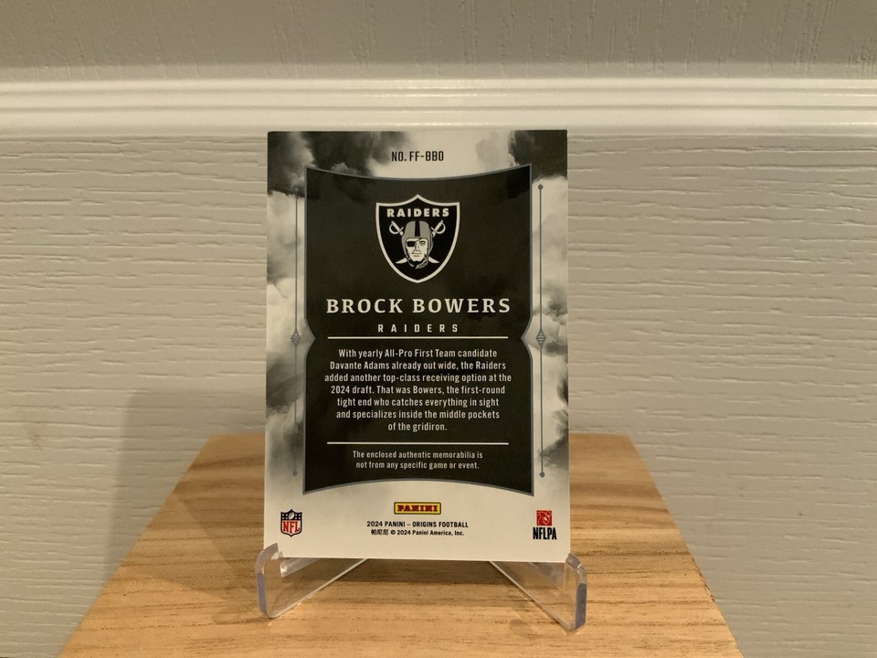 2024 Panini Origins Brock Bowers RC Future Fabrics 2 Color Patch SP /75 ...