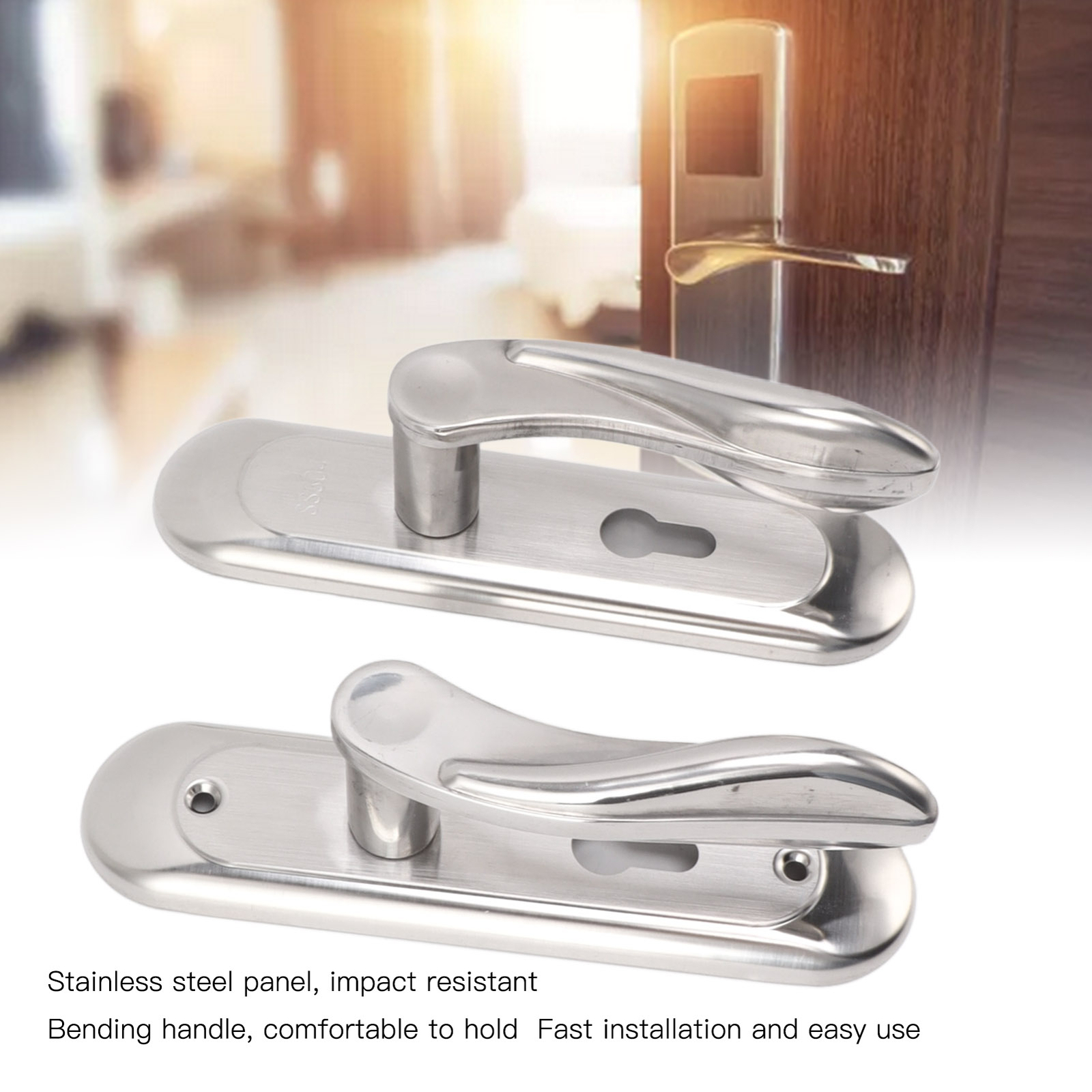 Door Handle Lock Set Impact Resistant Stainless Steel Plate Lock For ...