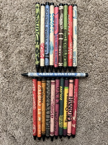 20 Different Used Vintage Las Vegas Casino Keno Crayons | eBay