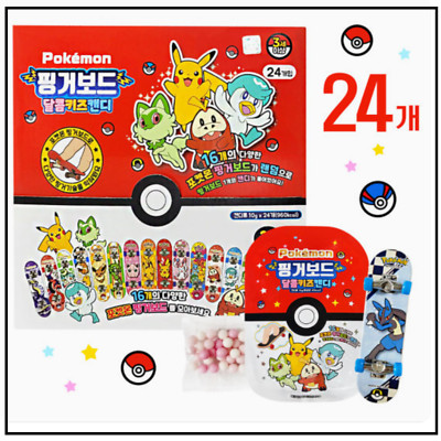 [ 24 Packs ] Pokemon Fingerboard Sweet Kids Candy - Include random ...