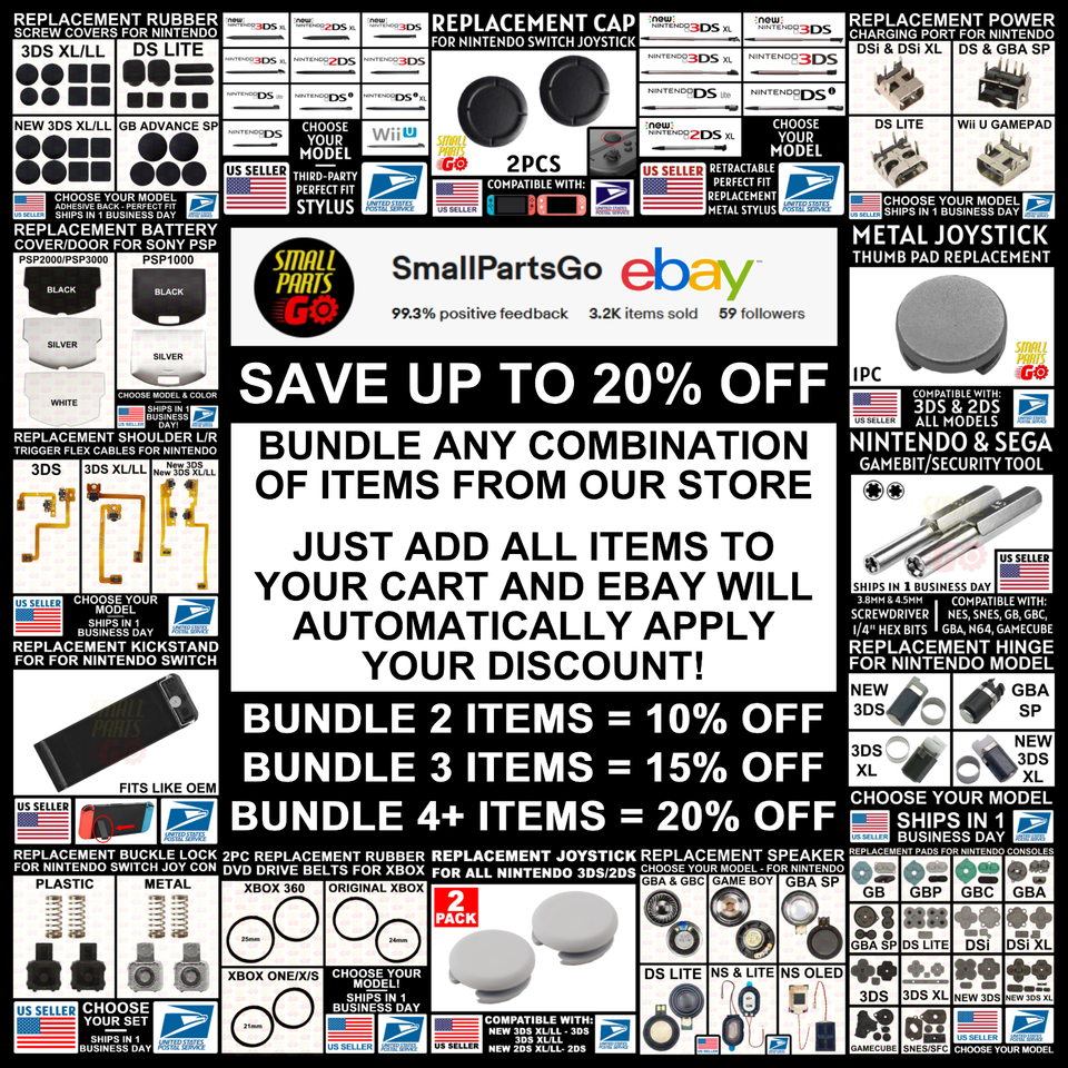 Replacement Hinge/Axle for Nintendo New/3DS/2DS/DSi/XL/LL/DS Lite/GBA ...