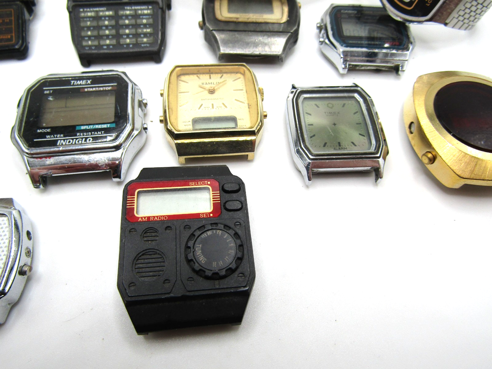 Vintage x14 Digital Watch Lot Casio Honda Sanyo Fossil Big Tic ...