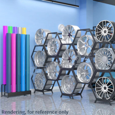 Wheel Display Rack Holds 17"-22" Wheels | 12 Wheels | 9.5" Rim Width ...