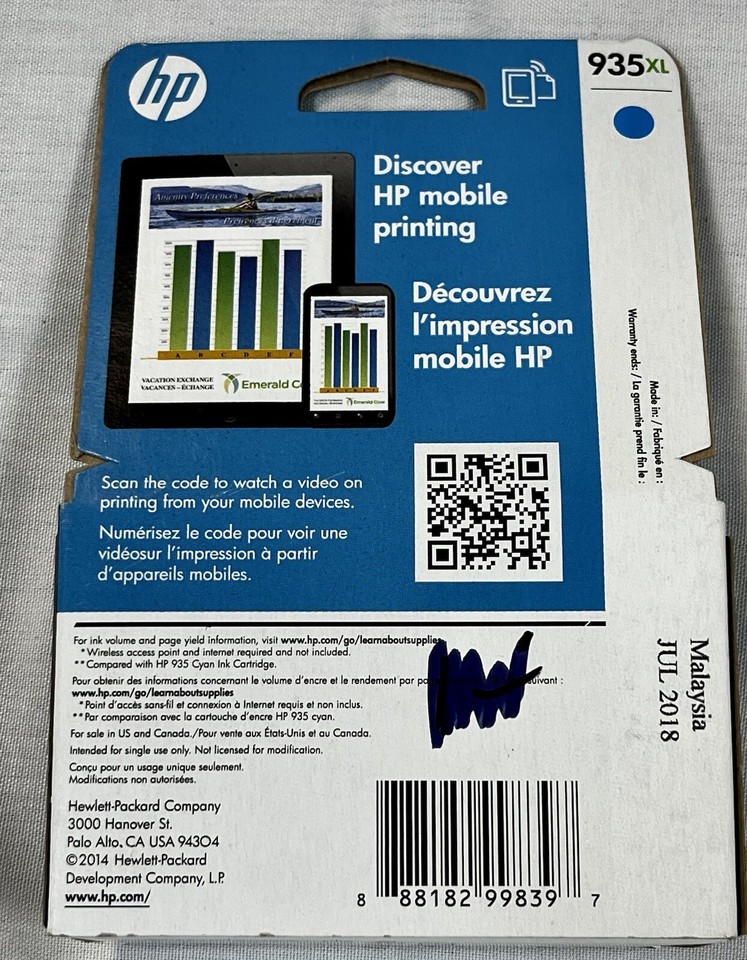 New Genuine HP 935XL Cyan Ink Cartridge Box OfficeJet Pro 6820 | eBay