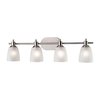 Thomas Lighting Jackson 4-Light Bath Bar, Brushed Nickel/White Glass ...