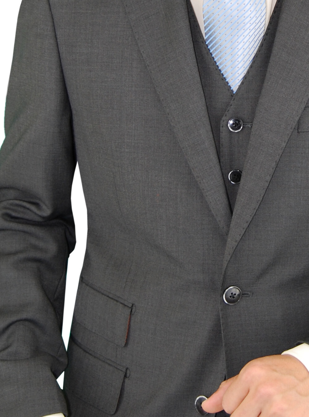 DTI BB Signature Italian Mens Vested Wool Suit 3 Piece Jacket Pant | eBay