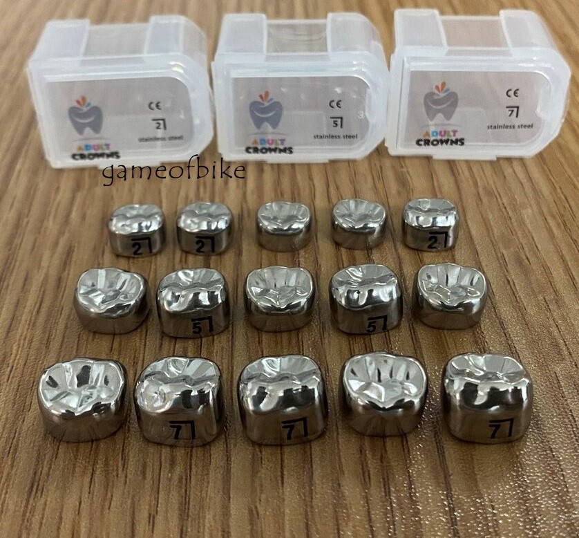 Dental Adult Preformed 1st Molar Crown Refill Stainless Steel Crowns 24 ...