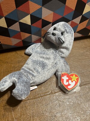 TY Original Beanie Baby Slippery Seal Stuffed Animal Ocean Animals Sea ...