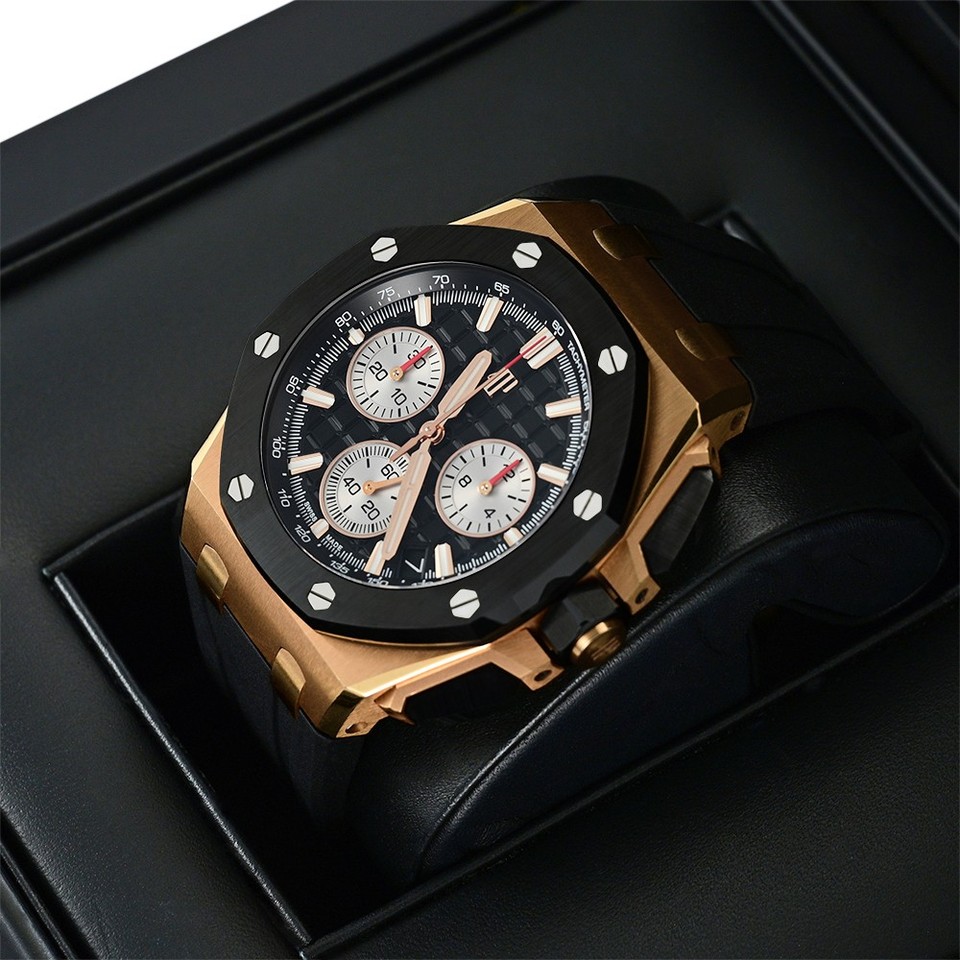 Audemars Piguet Royal Oak Offshore Watch 43MM Black Index Hour Markers ...