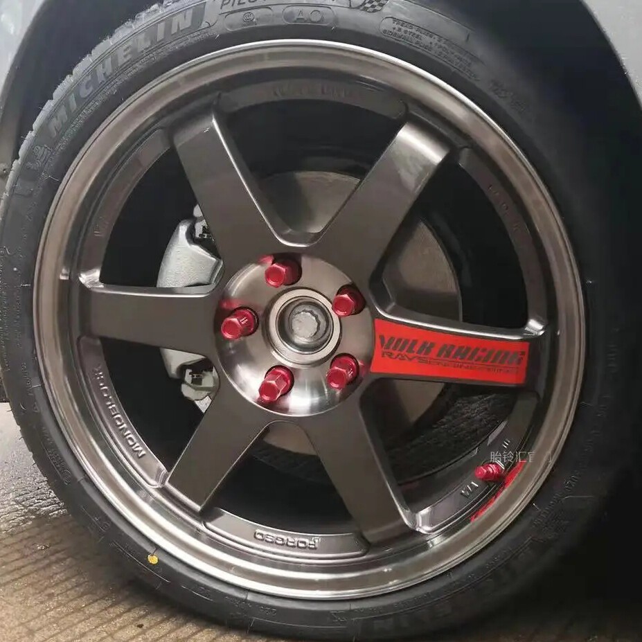 8X RED Reflective Wheel Decals TE37 SL Volk Racing Rays Engineering ...