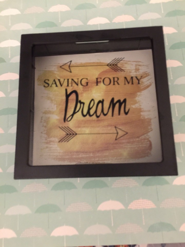 Glass Saving Bank “ Saving For My Dream” | eBay
