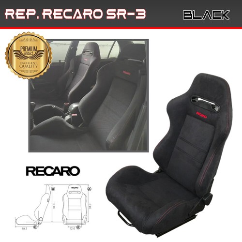 JDM Seat RECARO SR3 Pair Front Left Right Bucket Seat Black | eBay