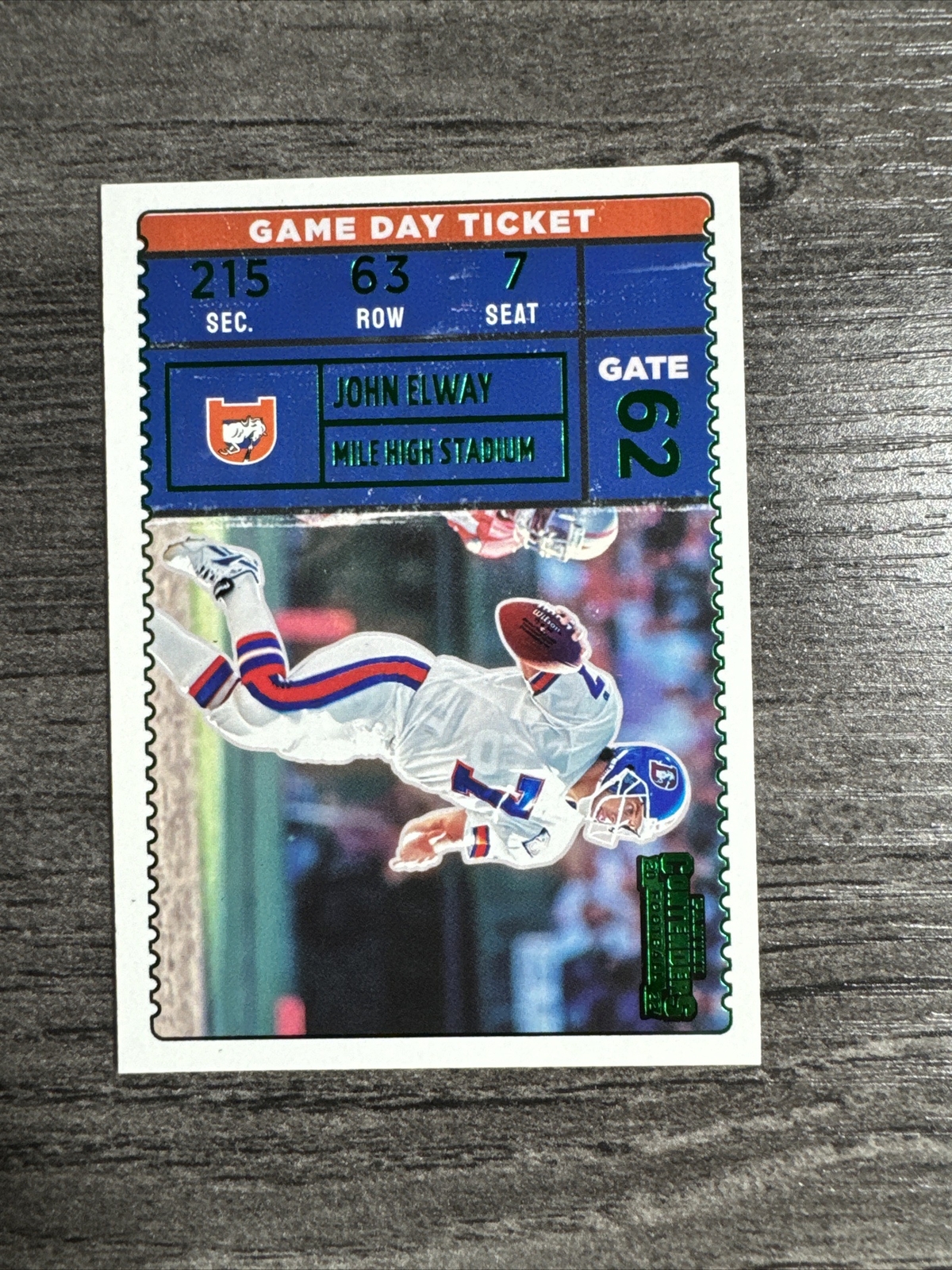 2022 Panini Contenders - Game Day Ticket Emerald #GDT-JEL John Elway for sale online | eBay