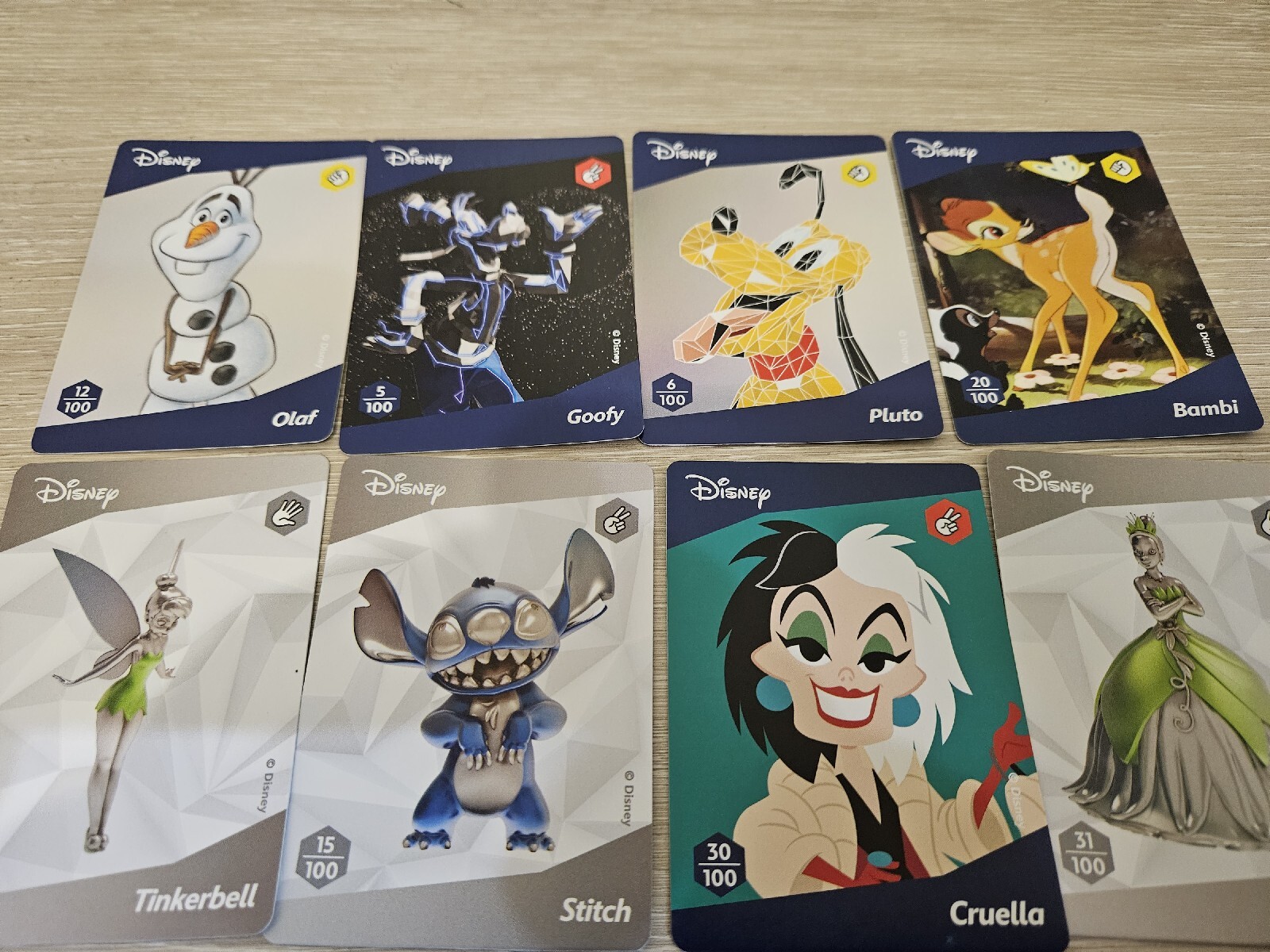 Woolworths Disney 100 Wonders Cards Bulk X8 Disney Stitch,cruella Etc ...