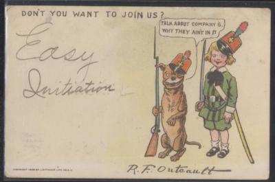 Postcard OUTCAULT ART BUSTER BROWN & TIGE IN MILITARY UNIFORM 1906 | eBay