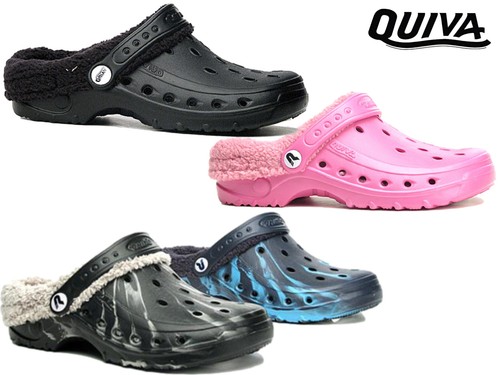 Ladies Quiva EVA Clogs Slip On Sandals Garden Hospital Fur Lined ...