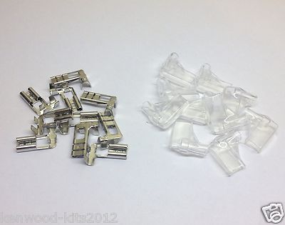 10 X 4.8mm Right Angle Uninsulated Female Crimp Flag Connector Terminal ...