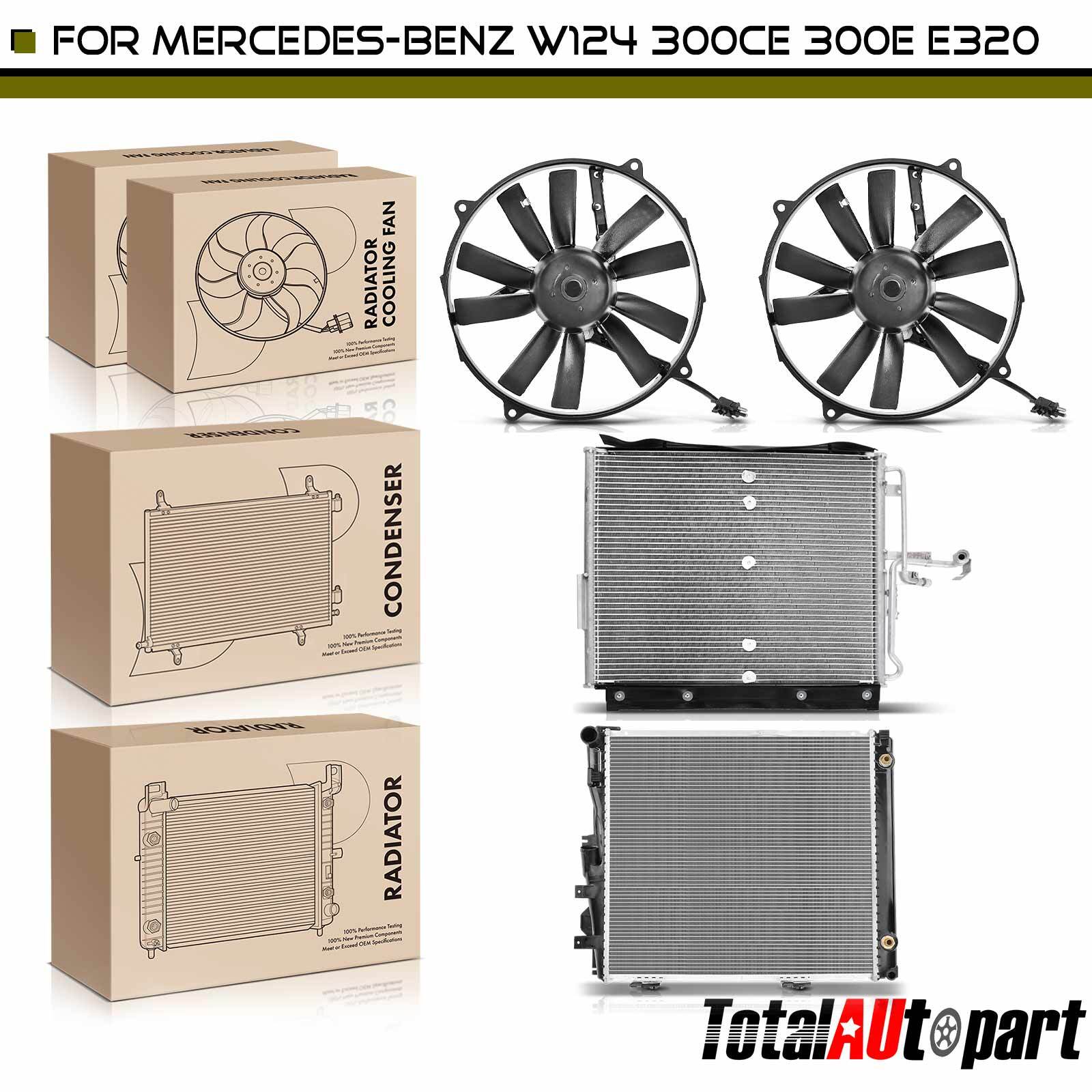 Radiator & AC Condenser & Cooling Fan Kit for Mercedes-Benz W124 300E ...