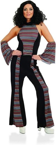 Women`s 70s Disco Fever Cher Costume S - XL Ladies 1970s Pop Star Fancy ...