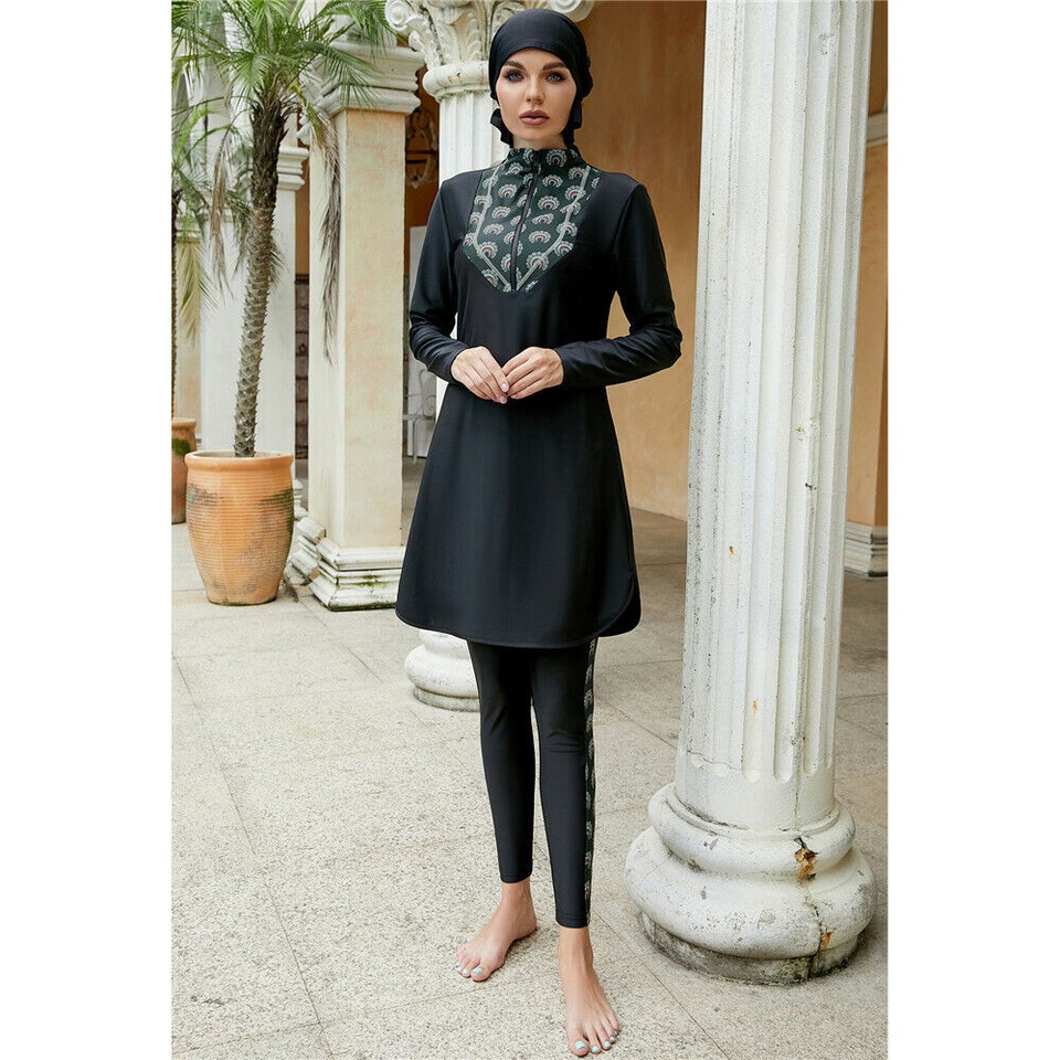 Muslim Full Cover Swimwear Women Islamic Modest Burkini Hijab Bathing ...