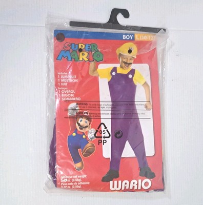 Wario Super Mario Brothers Boys Costume Size Large 10-12 Nintendo ...
