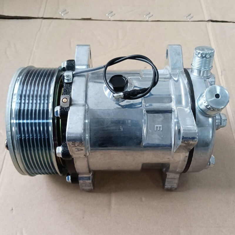 AC Compressor w/ Clutch for Sanden 508 Style 8-Groove Serpentine Belt ...