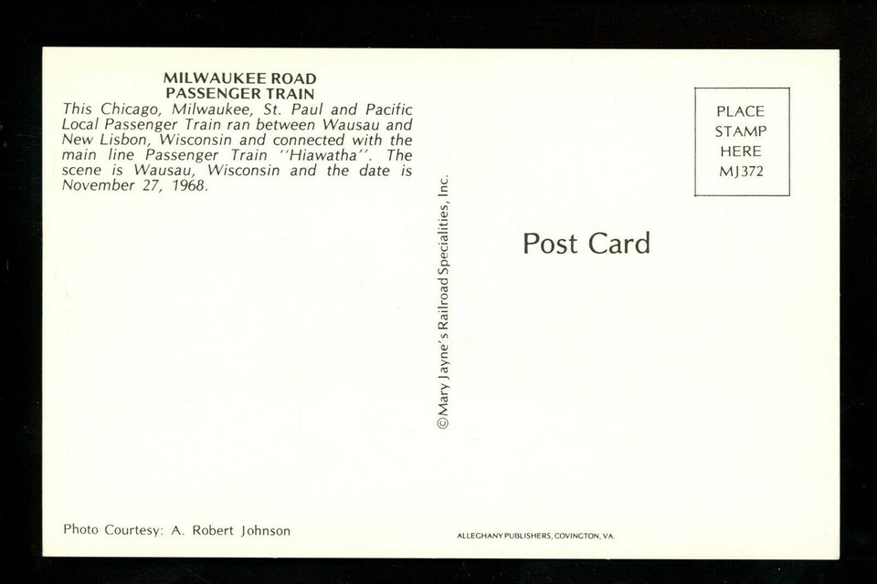 Train Railroad postcard Stations Milwaukee Road Steam Wausau, Wisconsin ...