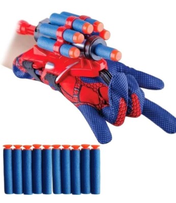 Spider Gloves Man Web Shooter Toy Kids Plastic Foam Launcher Glove NEW ...