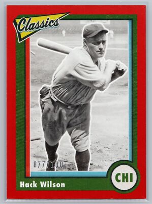 2023 Panini Chronicles Hack Wilson Classics Red #/100 #5 | eBay
