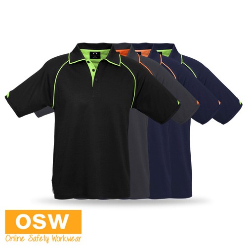 Mens Short Sleeve COTTON Back Office Casual Fusion Polo P29012 Size M ...