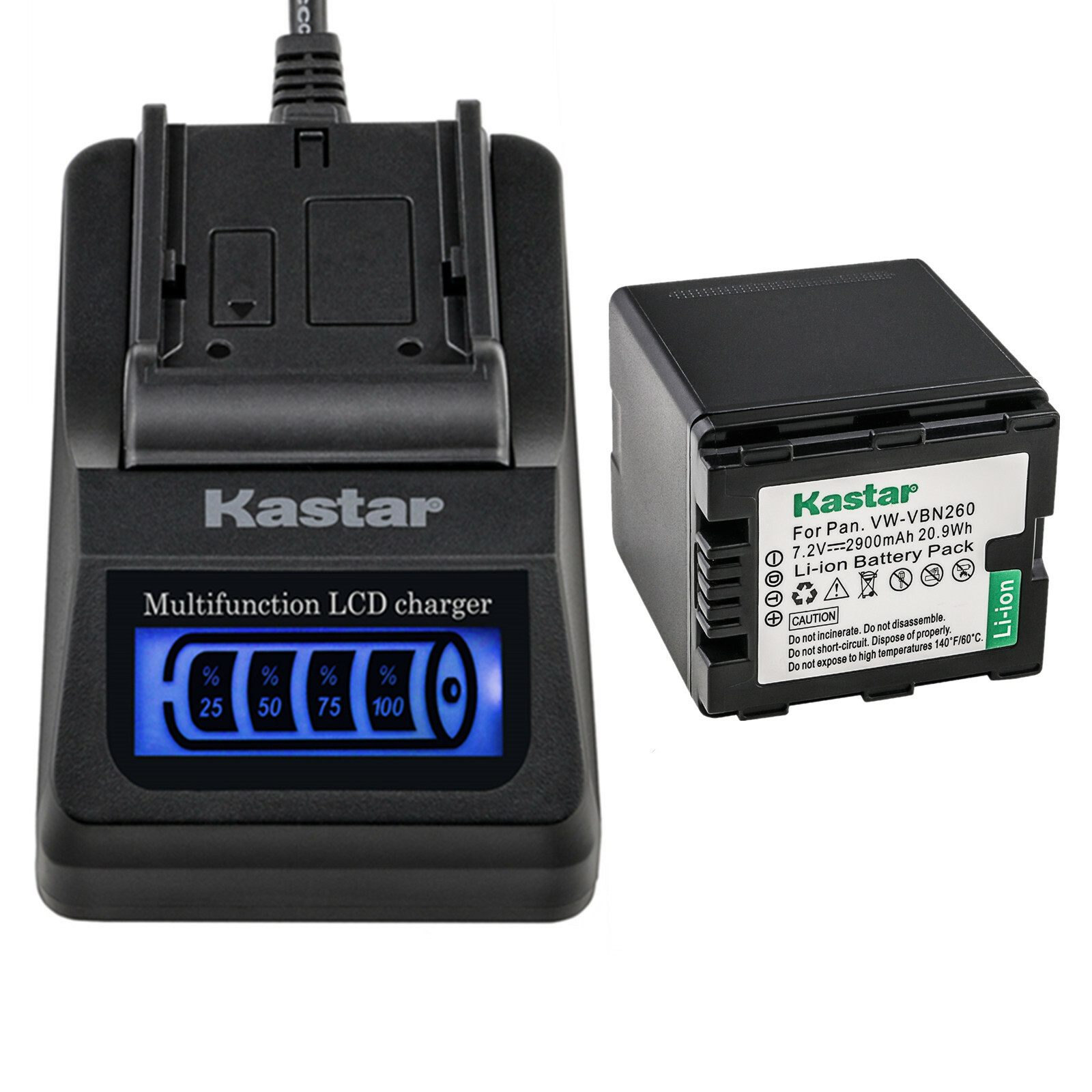 Kastar Decode Battery LCD Quick Charger for Panasonic VW-VBN260 HDC ...