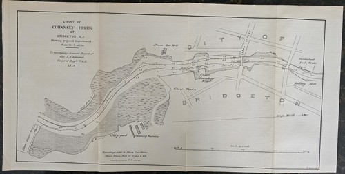 Antique 1880 Map Chart of Cohansey Creek Bridgeton NJ Showing ...