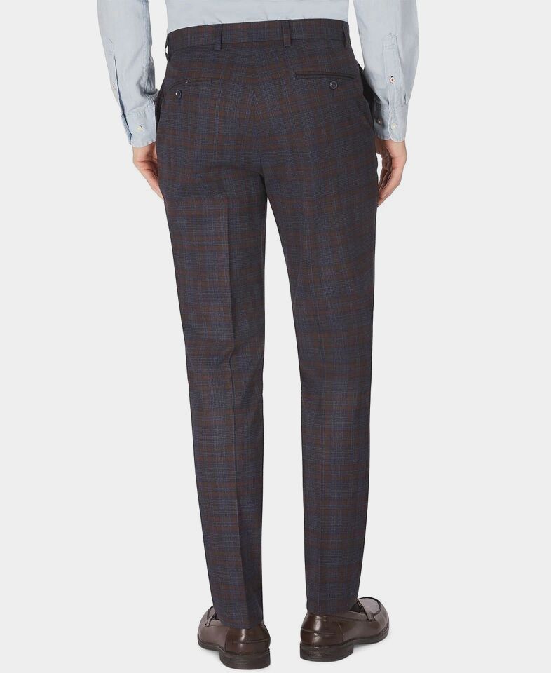 $95 Tommy Hilfiger Men's Brown Modern-Fit New Stretch Check Dress Pants ...
