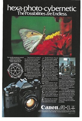 1980 Canon A-1 Film Camera Vintage Color Print Ad Photography | eBay
